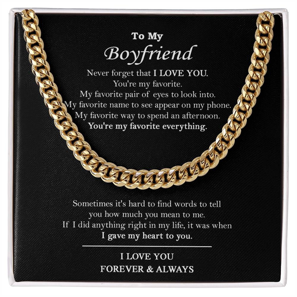 To My Boyfriend Chain Necklace, Boyfriend Birthday, Valentine's Day ...