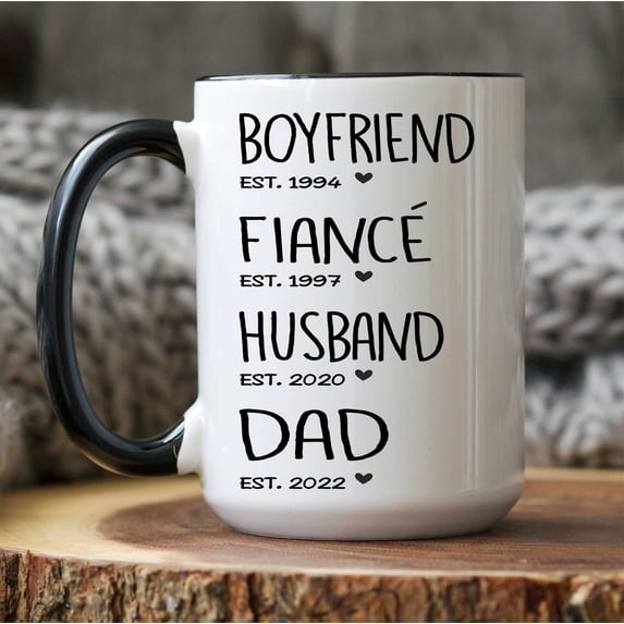 Boyfriend Fiance Husband Dad Mug Pregnancy Reveal Pregnancy ...
