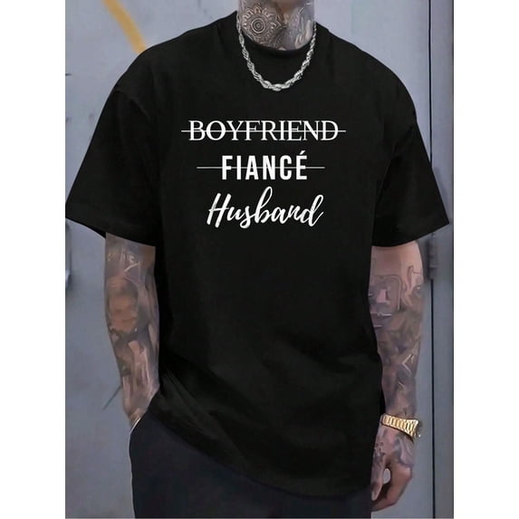 Boyfriend Fiance Husband Funny Wedding Groom Just Married T-Shirt ...