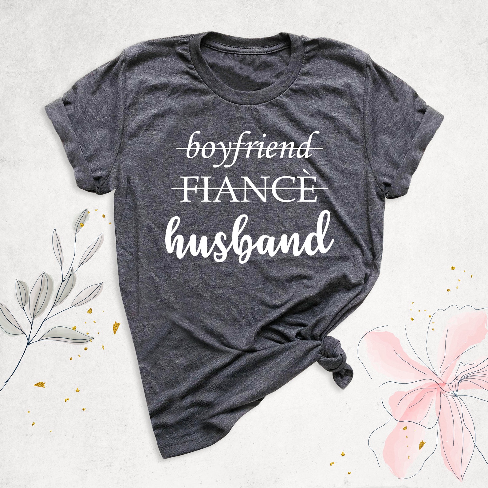 Boyfriend Fiance Husband Shirt, Just Married Shirt, Girlfriend Fiancee ...