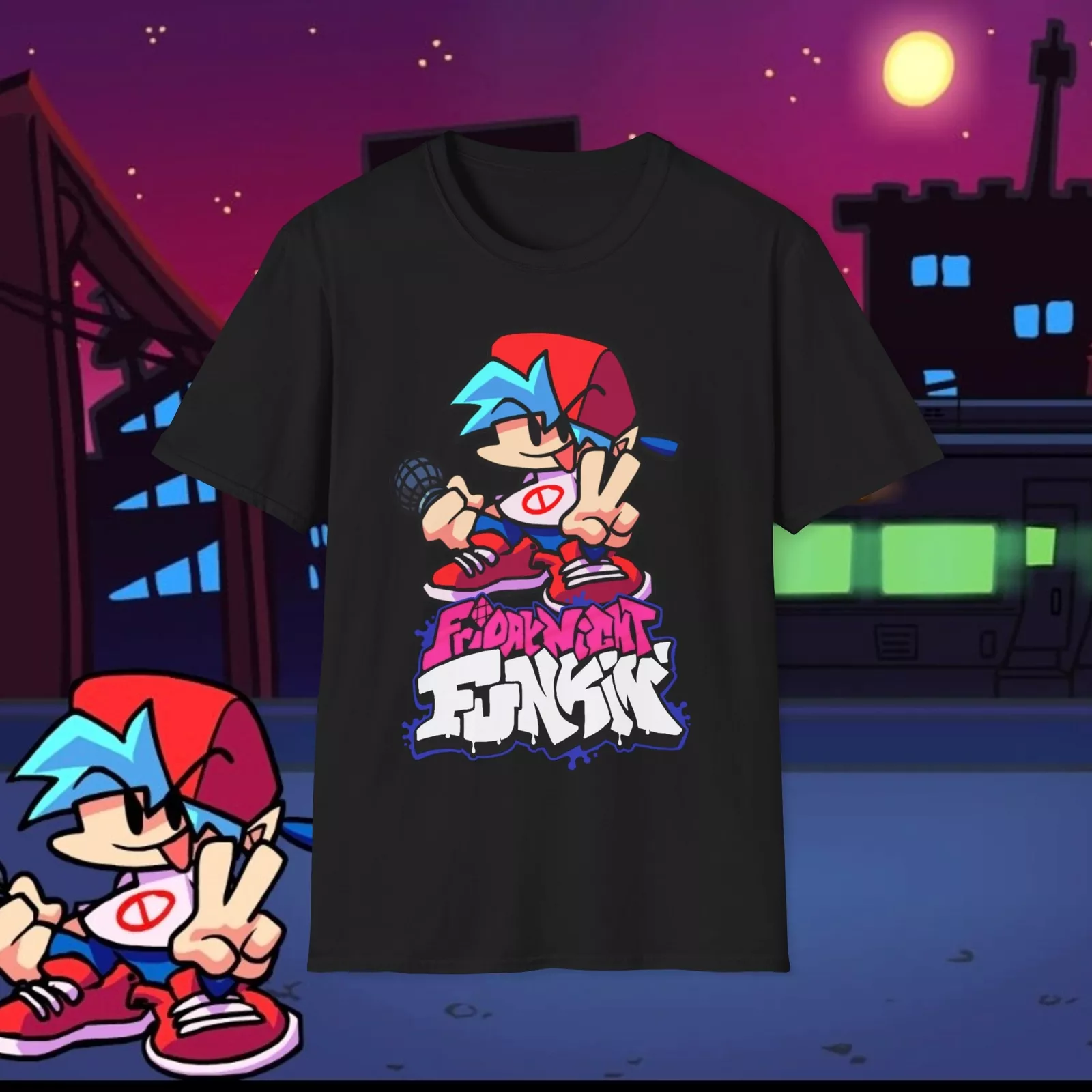 "Boyfriend Friday Night Funkin' FNF Unisex Softstyle T-Shirt - Perfect ...