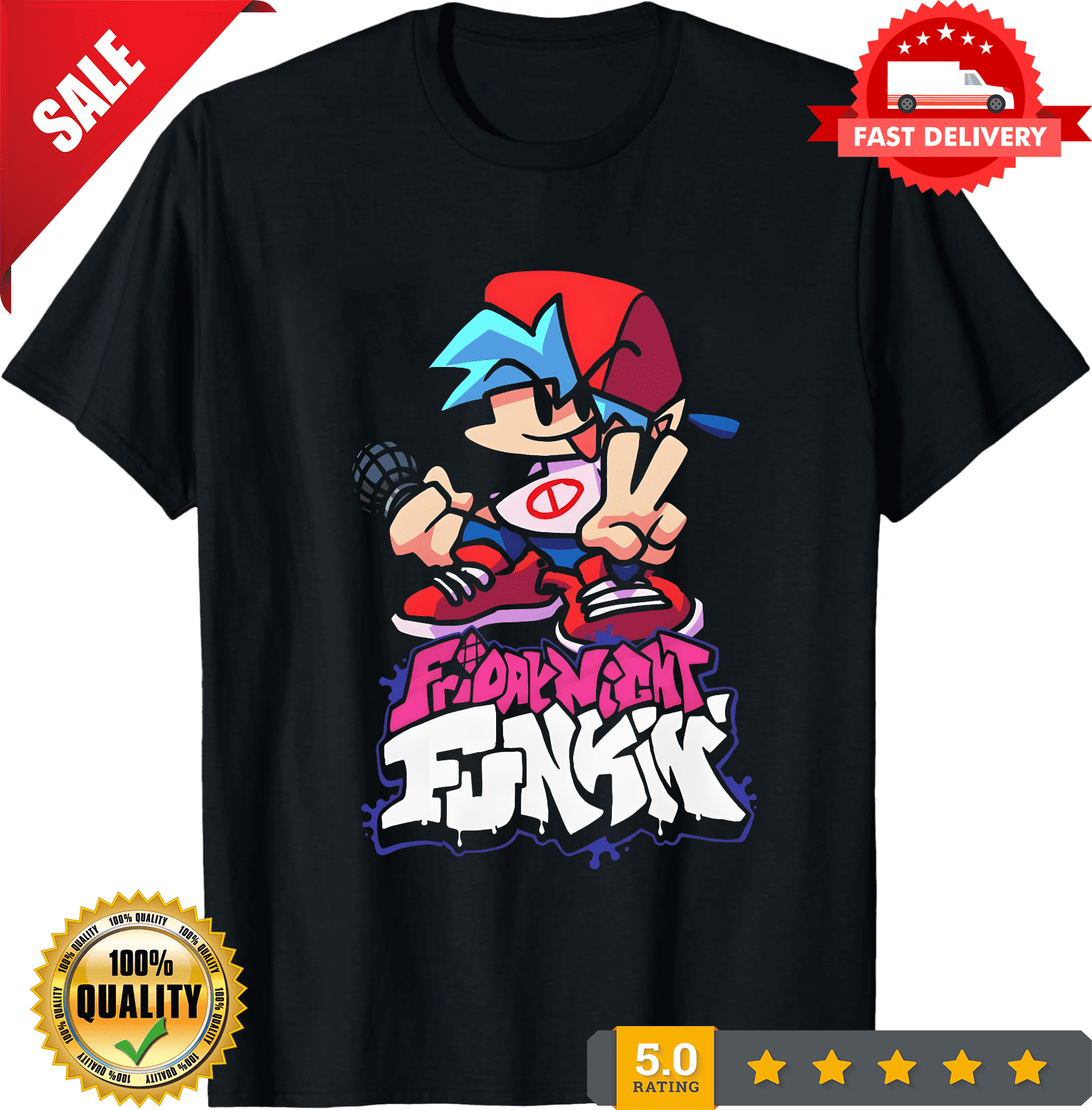Boyfriend Friday Night Funkin Fnf Unisex Softstyle T-Shirt, LIMITED ...