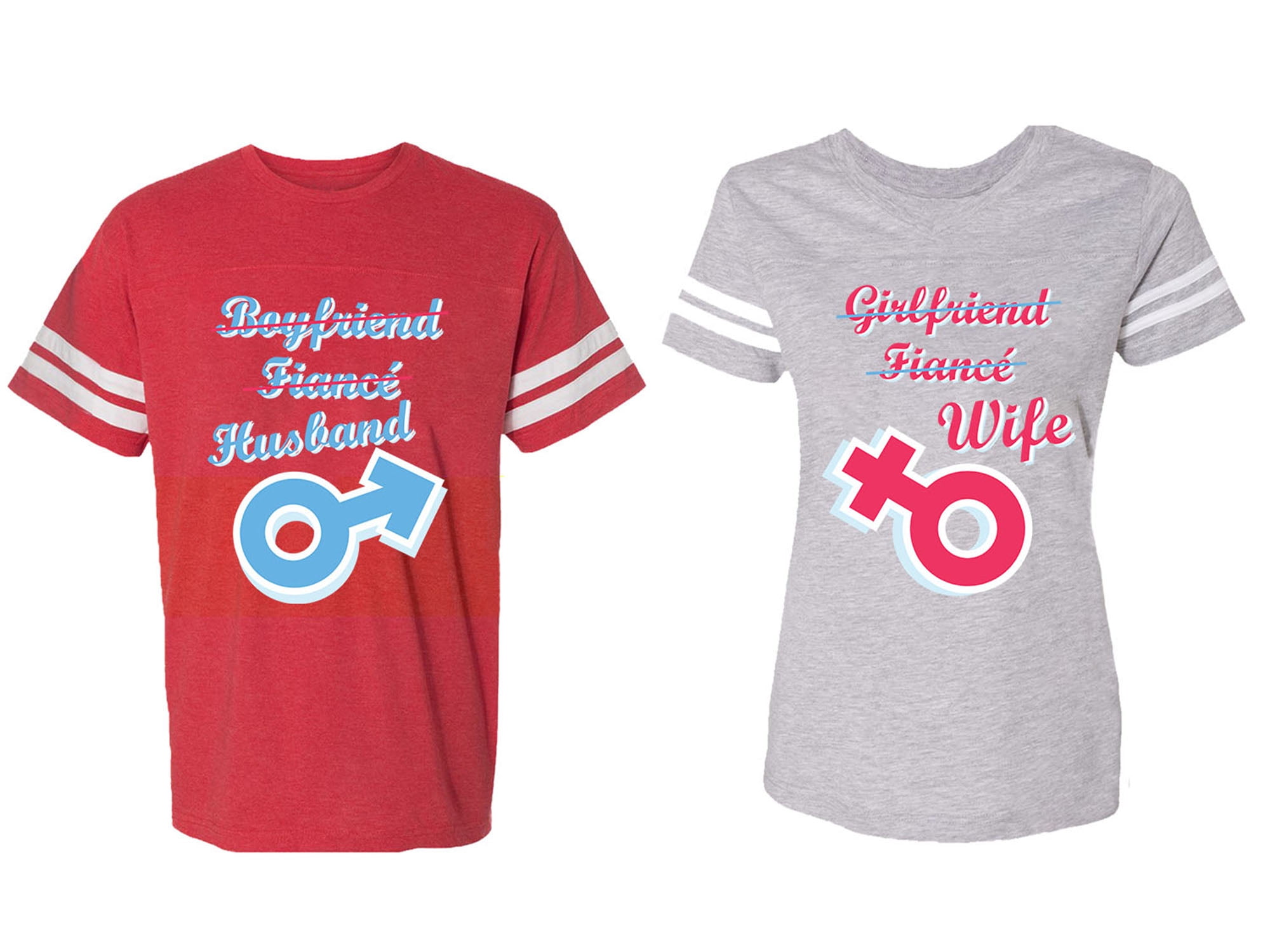 Boyfriend Girlfriend Fiance Husband Wife Matching Couple Cotton Jerseys ...