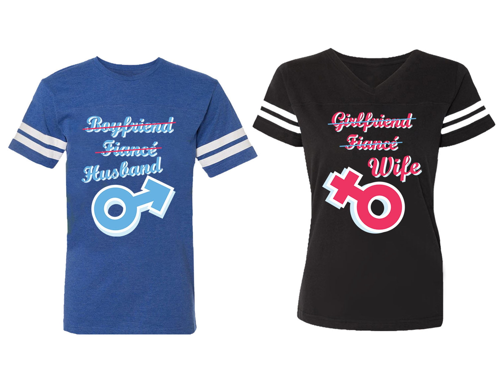 Boyfriend Girlfriend Fiance Husband Wife Matching Couple Cotton Jerseys ...