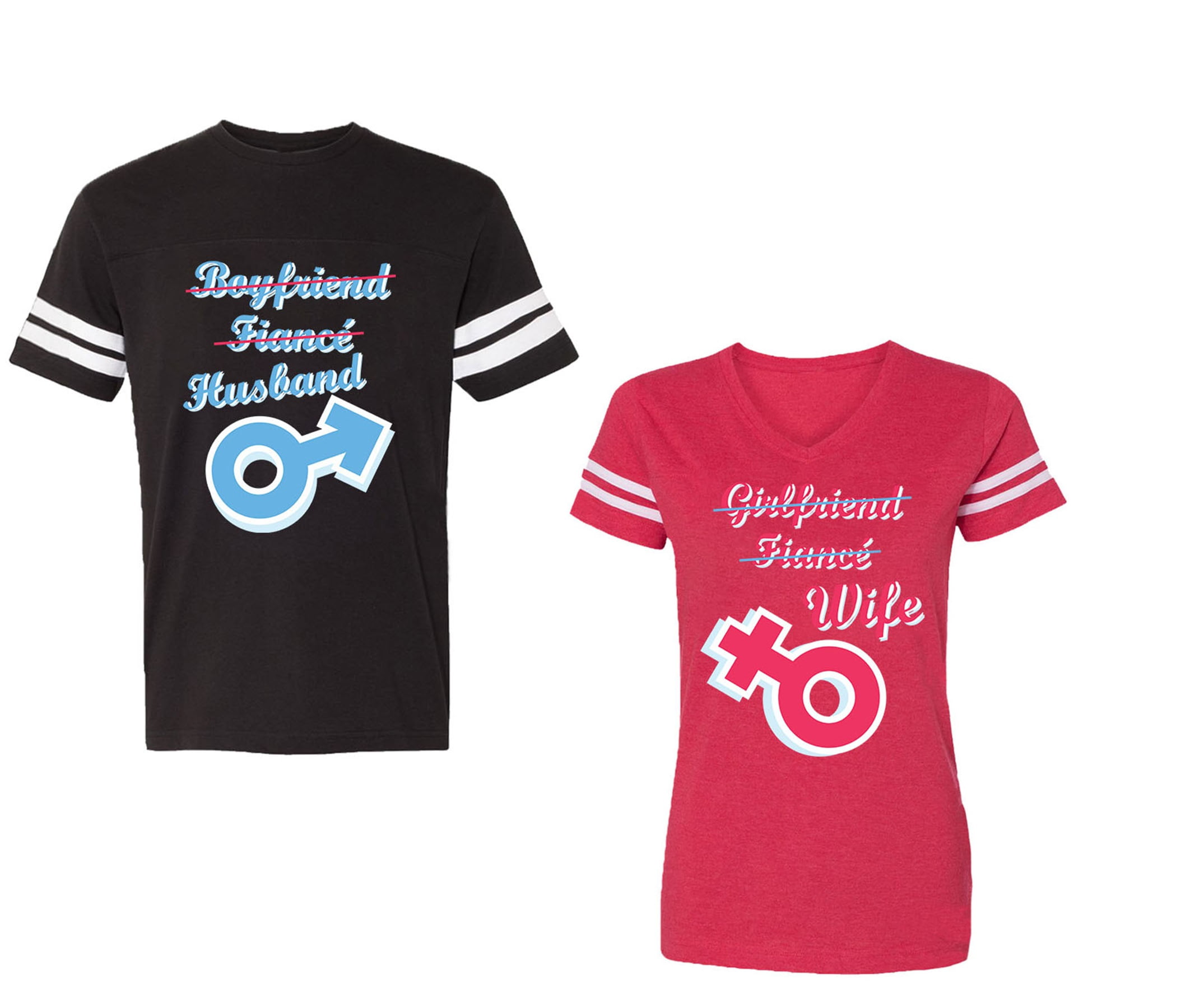 Boyfriend Girlfriend Fiance Husband Wife Unisex Couple Matching Cotton ...