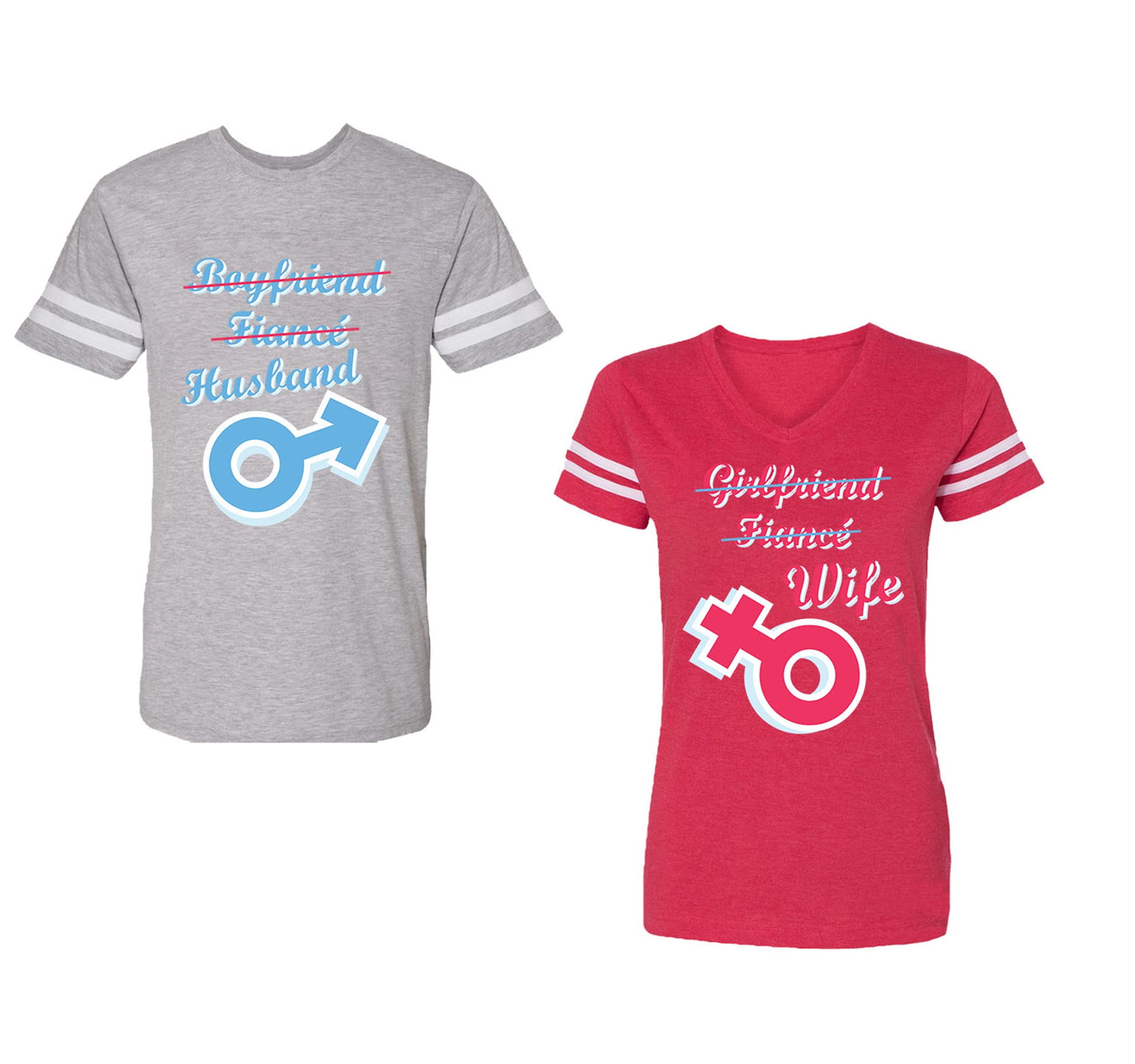 Boyfriend Girlfriend Fiance Husband Wife Unisex Couple Matching Cotton ...
