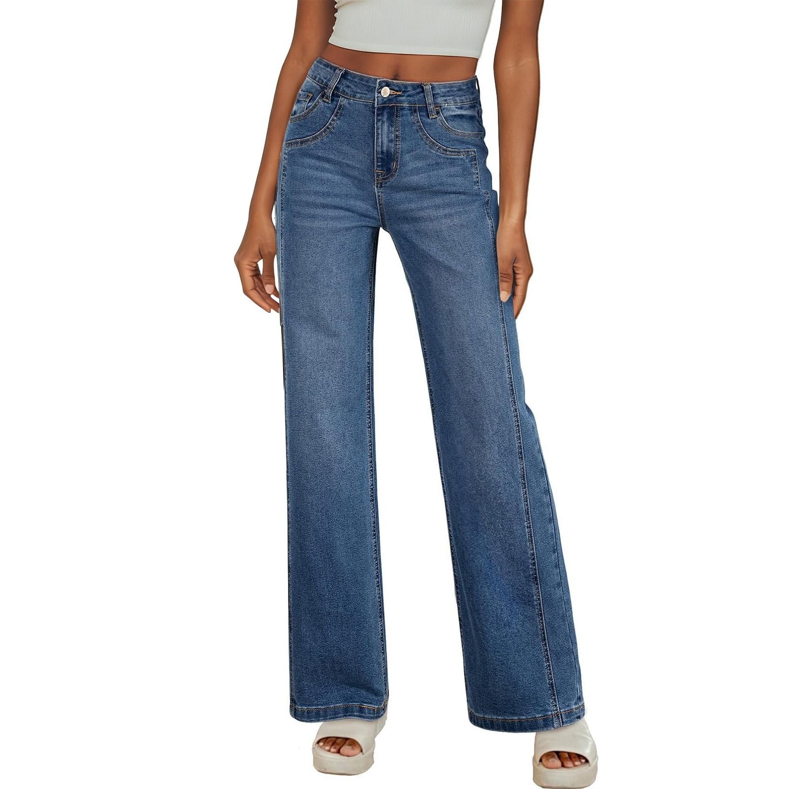 Boyfriend Jeans for Women, Audhol Straight Leg Jeans for Women Stretchy ...