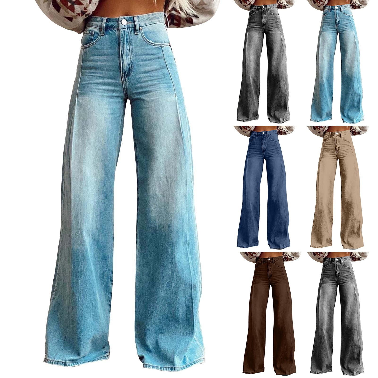 Boyfriend Jeans for Women,Y2k Wide Leg Jeans Woman 90s High Waisted Mom ...