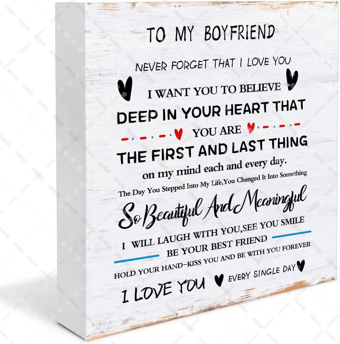to My Boyfriend Wooden Box Sign Anniversary Birthday - Gifts for ...