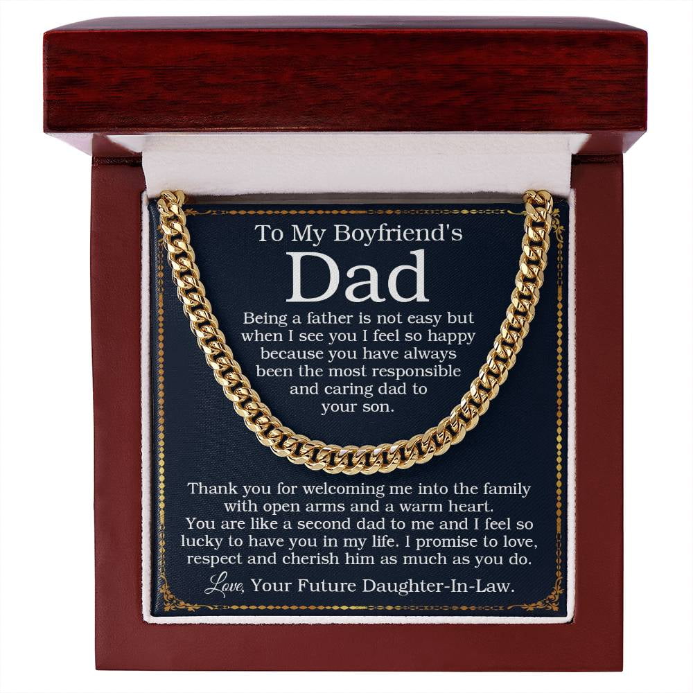 To My Boyfriend's Dad Cuban Chain Necklace, Birthday Gift for ...