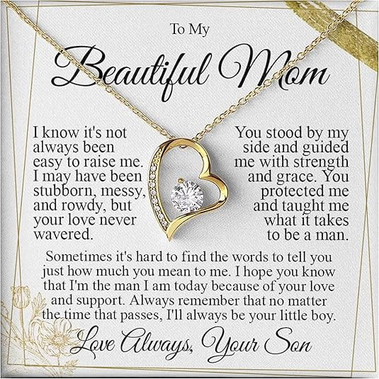Boyfriend’s Mom Mother’s Day Necklace – Heart Jewelry Gift from Son’s ...