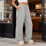 Boyfriends Wide Leg Sweatpants Elastic Drawstring High Waist Soft ...