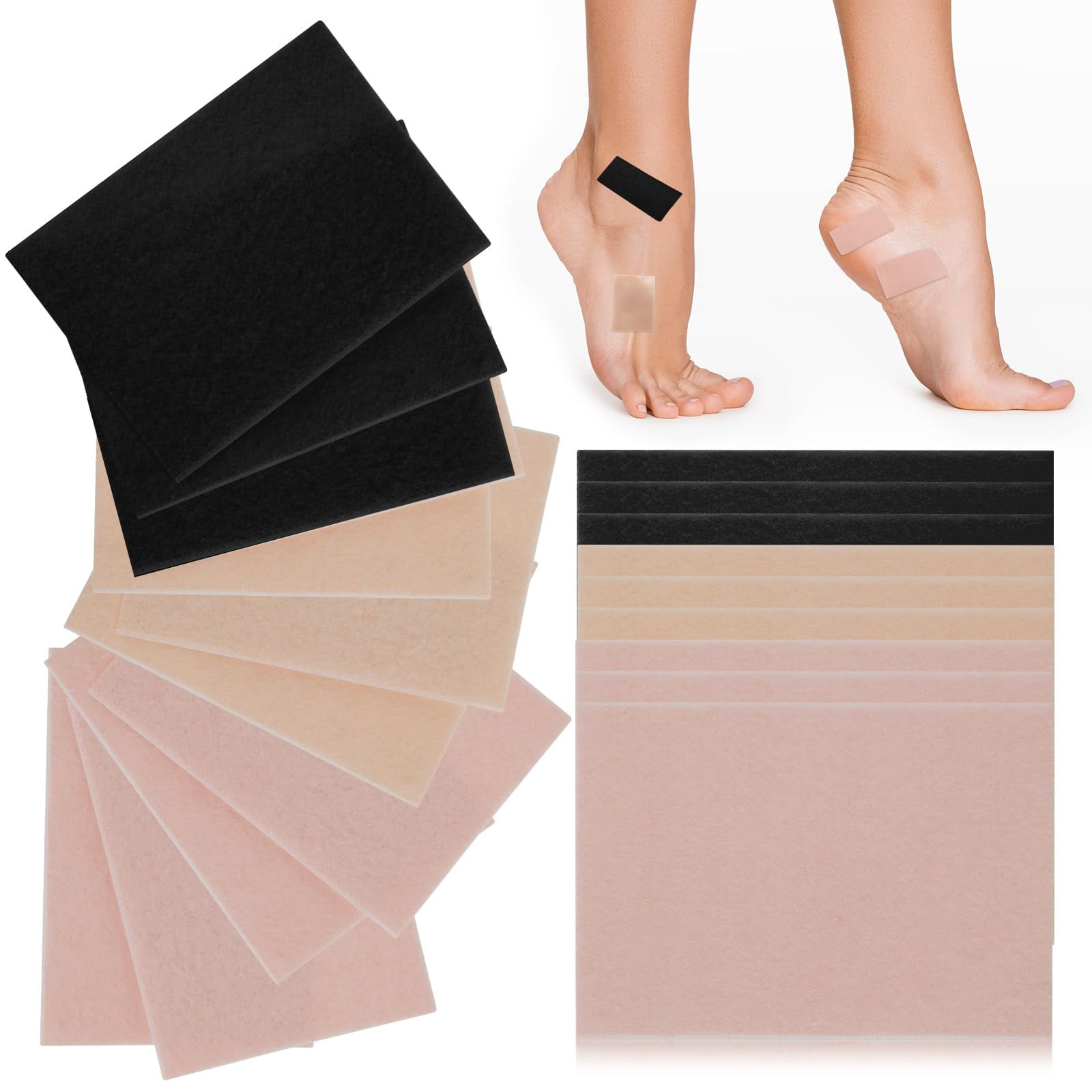 Boyiee 35 Sheets Moleskin Tape Moleskin Adhesive Pads Shoe Moleskin ...