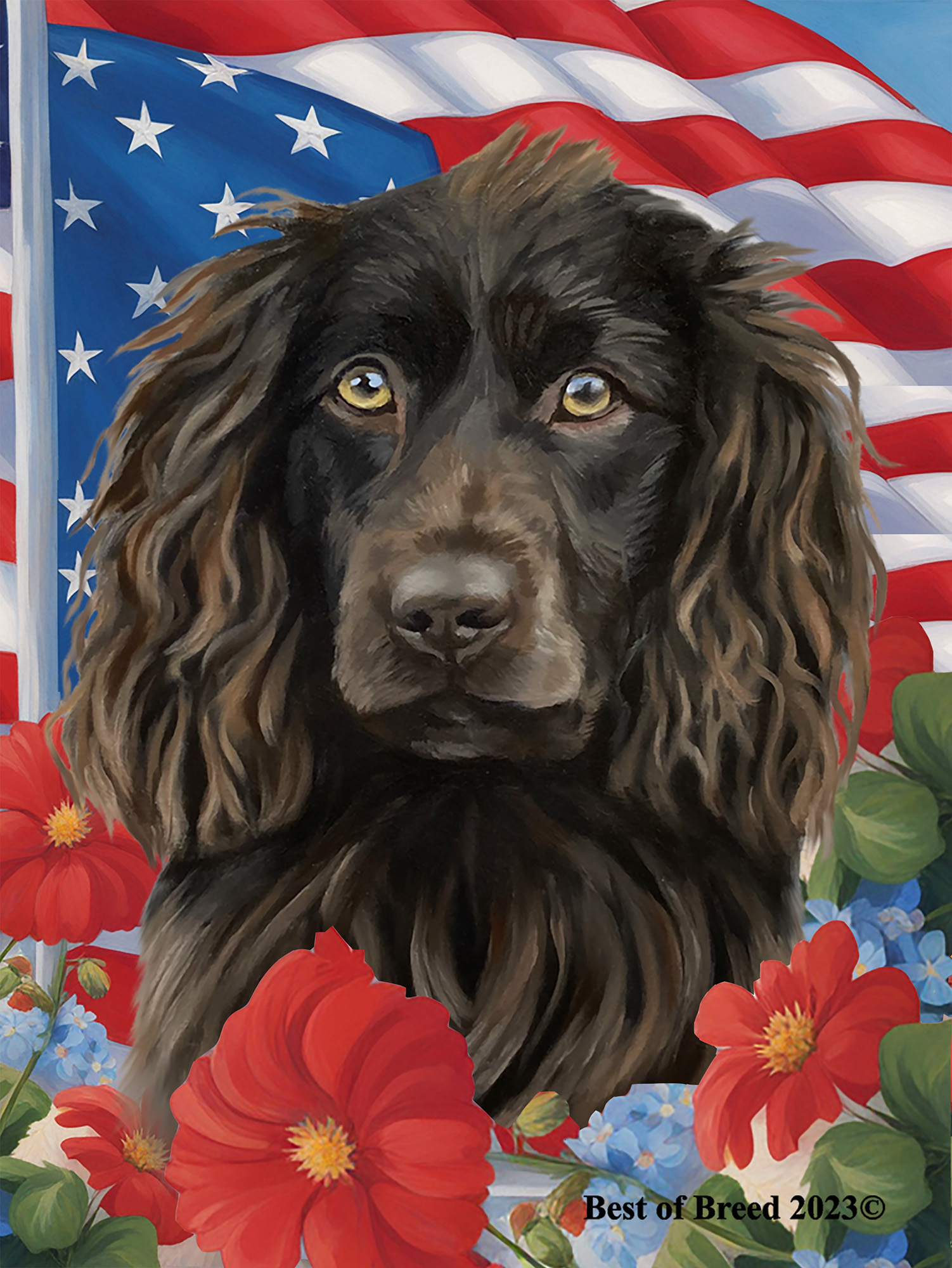 Boykin Spaniel - Best of Breed All-American Patriotic I Garden Flag ...