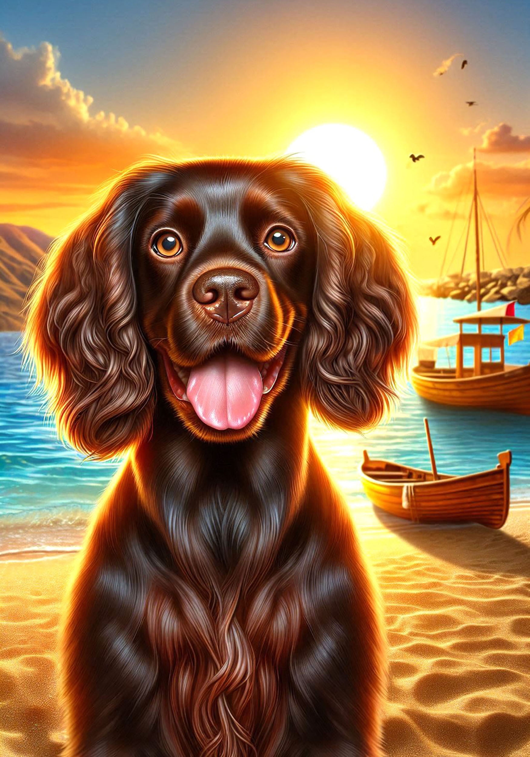 Boykin Spaniel - Best of Breed DCR Summer Sunset Outdoor Garden Flag 12 ...