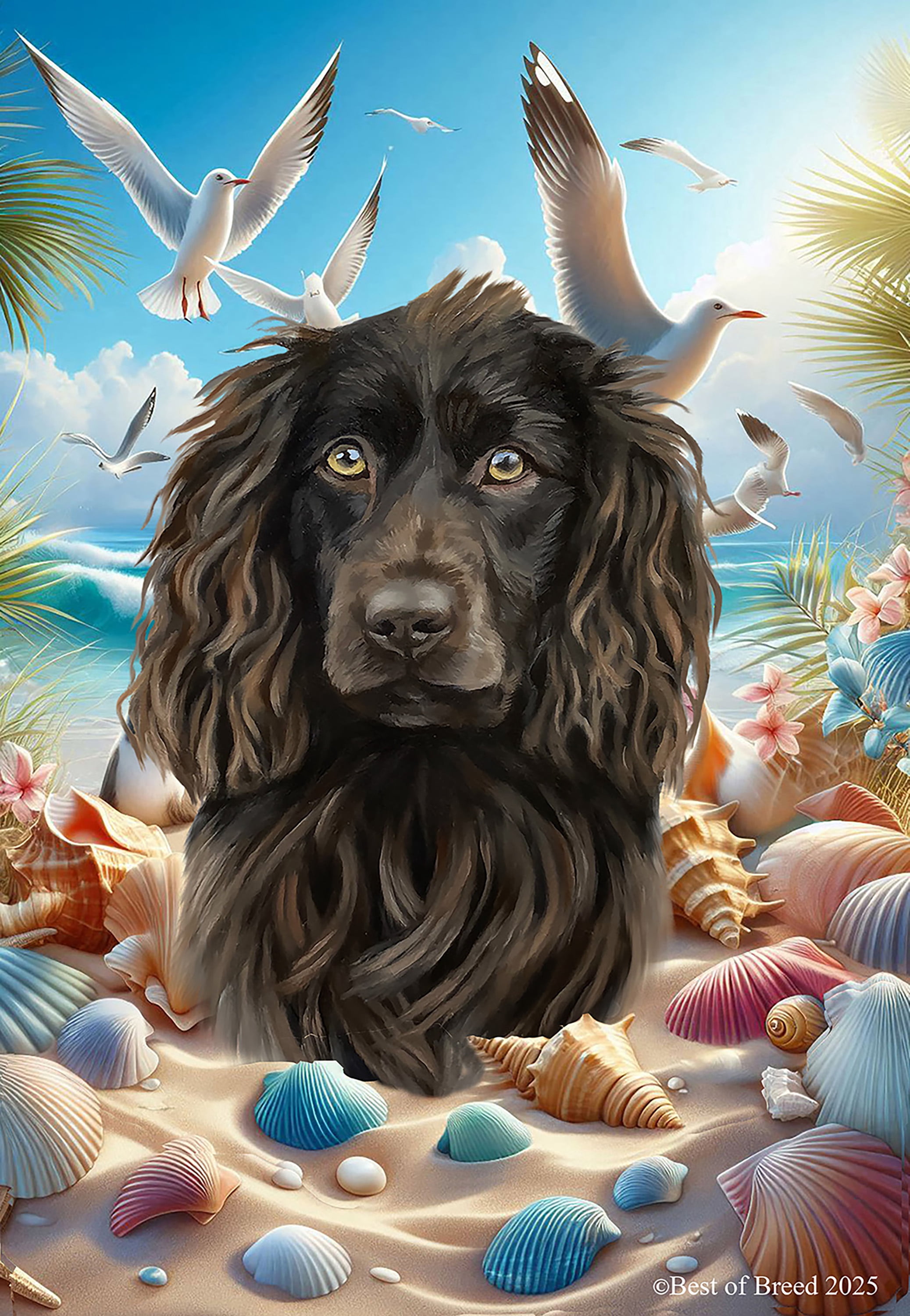 Boykin Spaniel - Best of Breed Summer Beach Outdoor House Flag 28" x 40 ...