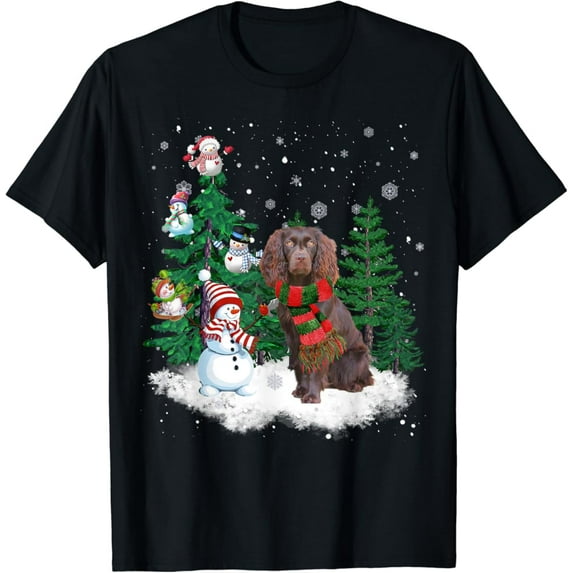 Boykin Spaniel Dog Snowman Tree Pajama T-Shirt Tshirt All Size S-5XL ...