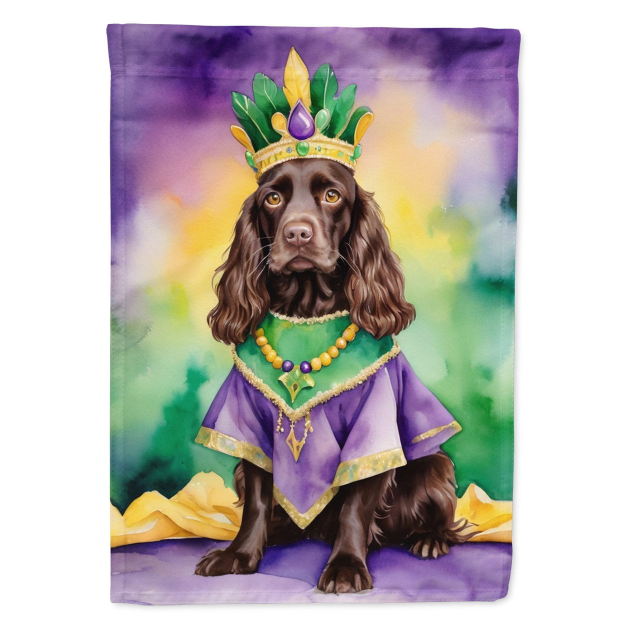 Boykin Spaniel King of Mardi Gras Garden Flag 11.25 in x 15.5 in ...