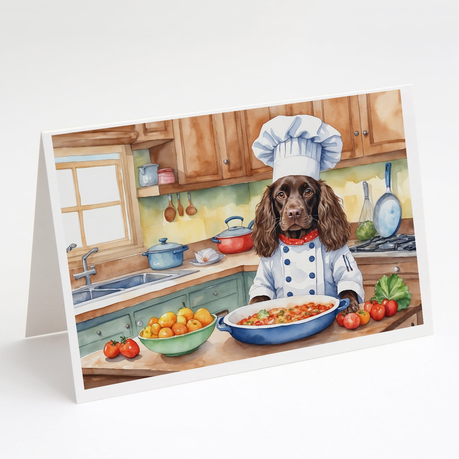 Boykin Spaniel The Chef Greeting Cards Pack of 8 7 in x 5 in - Walmart.com
