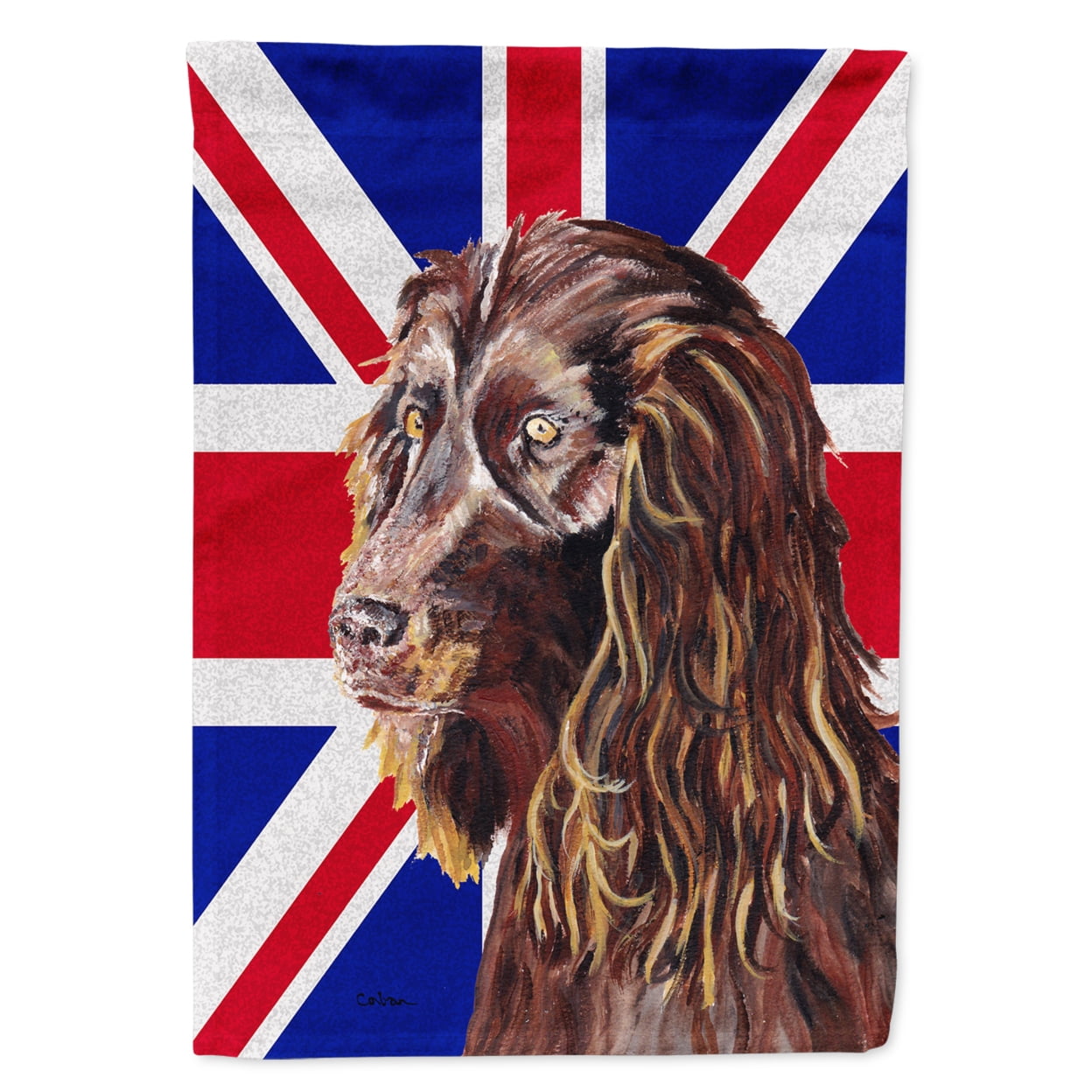 Boykin Spaniel with English Union Jack British Flag House Flag ...