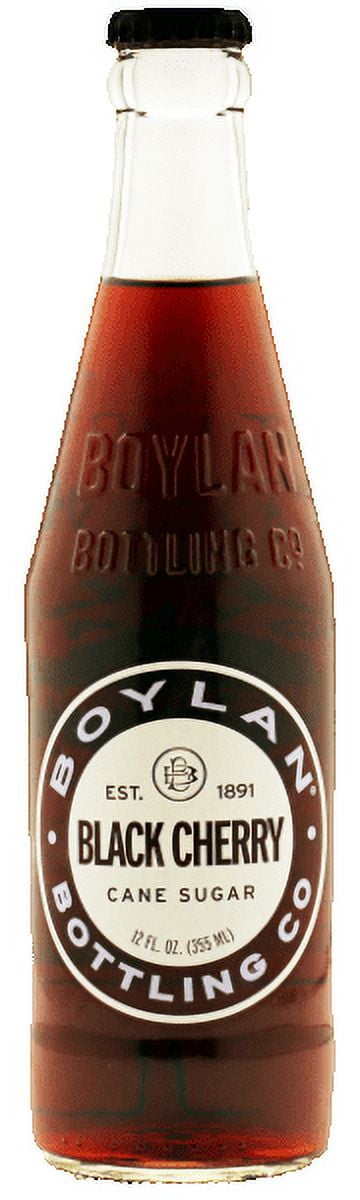Boylan Bottling Pure Cane Sugar Soda Pop, Black Cherry, 12 oz Glass ...