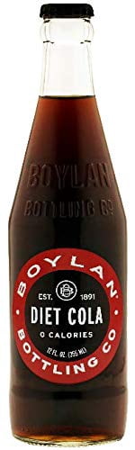Boylan Bottling Pure Cane Sugar Soda Pop, Diet Cola, 12 oz Glass ...