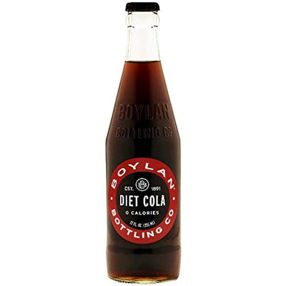 Boylan Bottling Pure Cane Sugar Soda Pop, Diet Cola, 12 oz Glass ...