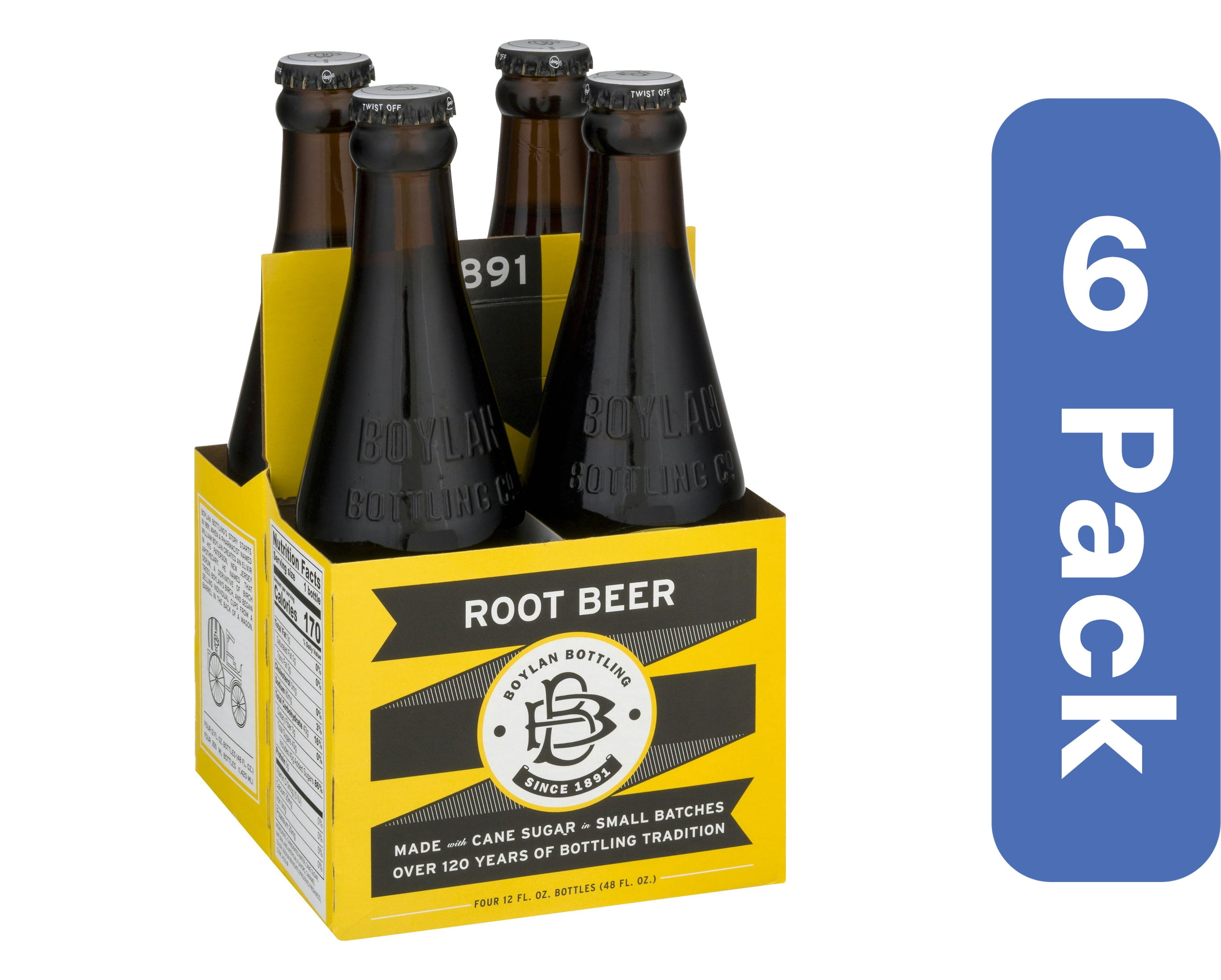 Boylan Root Beer Soda 4 Pack 48 fl oz (Pack Of 6) - Walmart.com