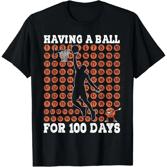 Boys 100 Days of School Basketball 100th Day of School Kids T-Shirt ...