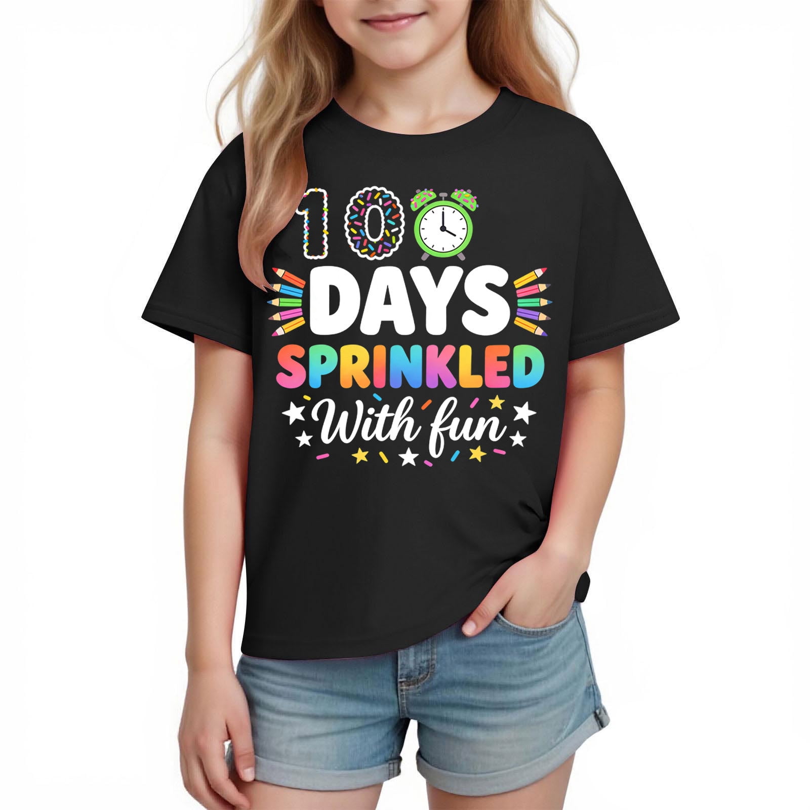 Boys 100 Days of School Shirt Black 100th Day T-Shirt, Kids to Youth 3 ...