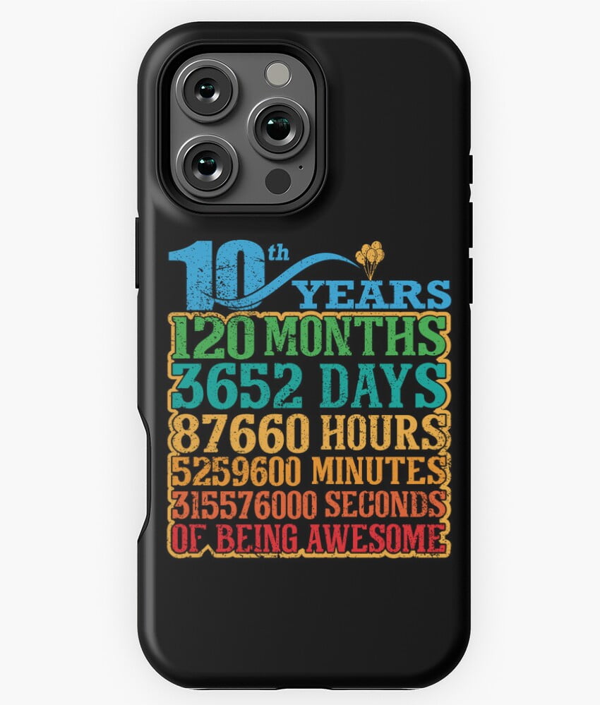 Boys 10th Birthday Countdown Party Phone Case for iPhone 16 15 14 13 12 ...