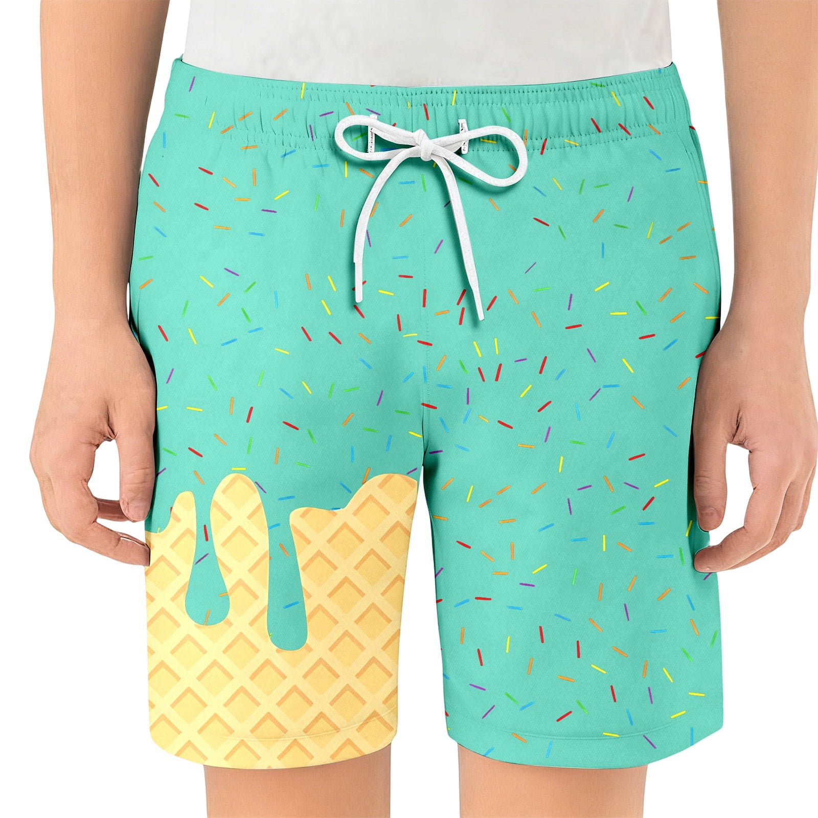 Boys 14/16 Shorts Boys Summer Swim Trunks With Ice Print Beach Shorts ...