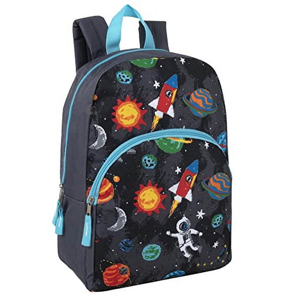 "Boys 15""L Playful Printed Outer Space Bookbag with Padded Straps ...