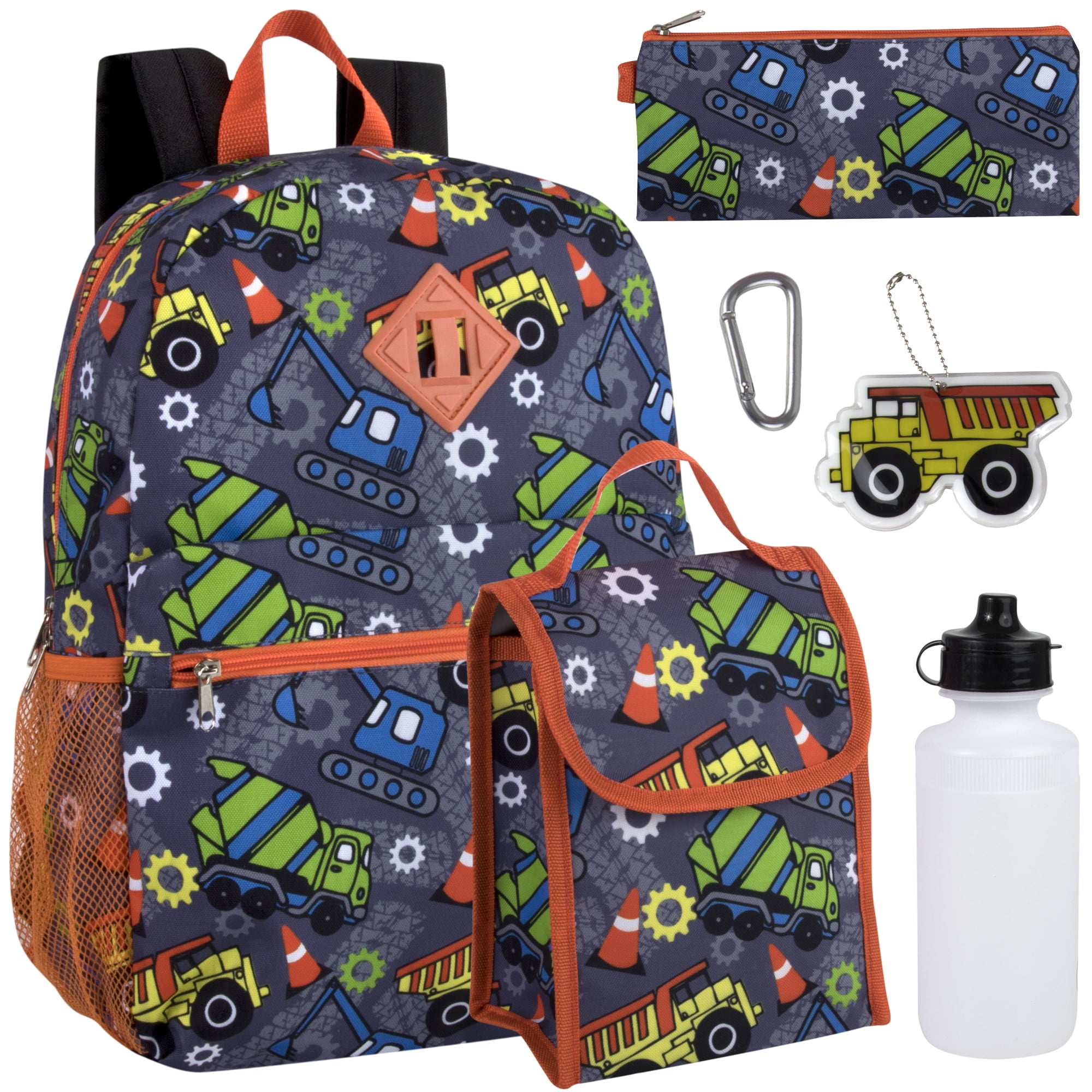 "Boys 16""L 6 in 1 Backpack Set with Lunch Box, Pencil Case, Bottle ...