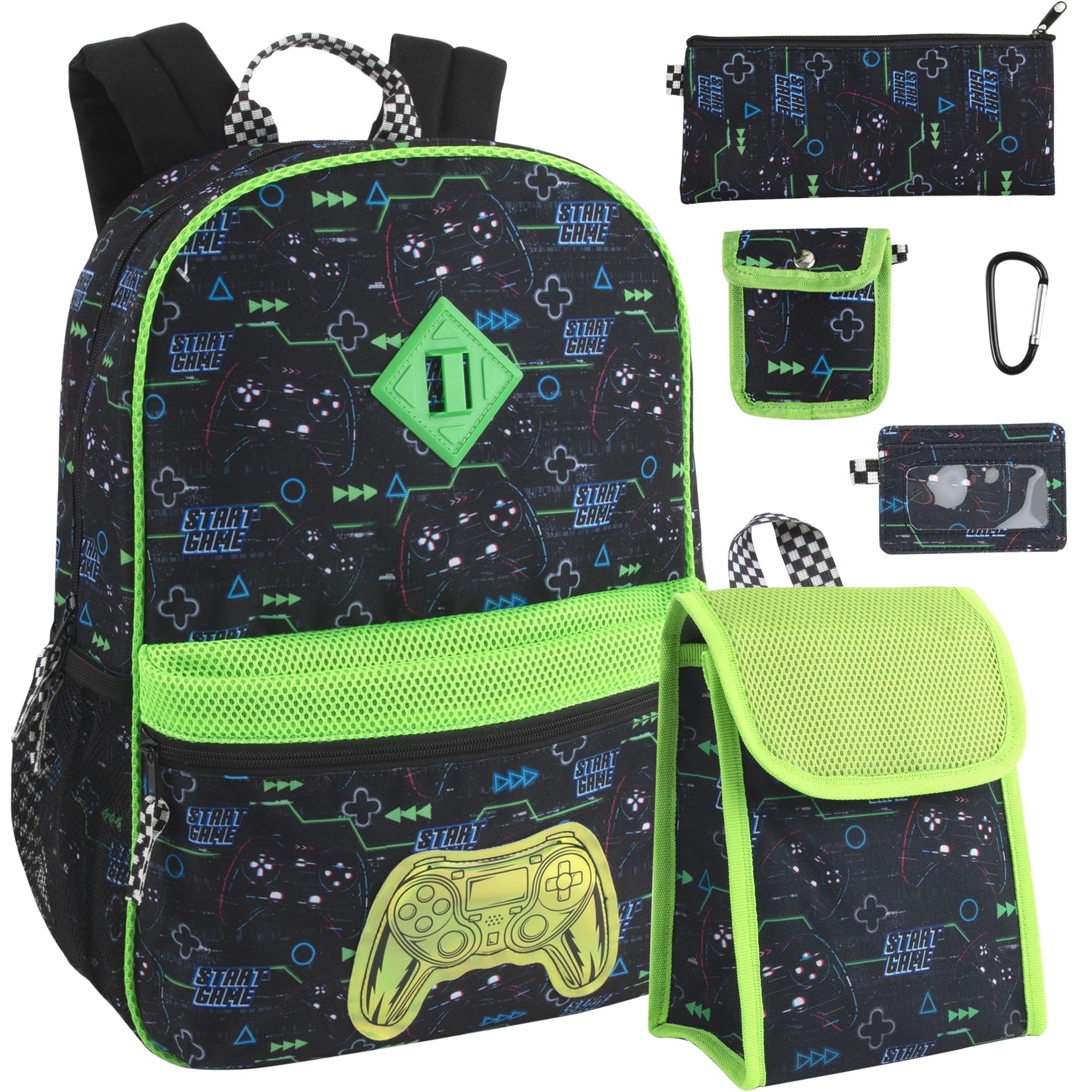 6 in 1 Backpack with Matching Lunch Bag, Pencil Case, Keychain ...