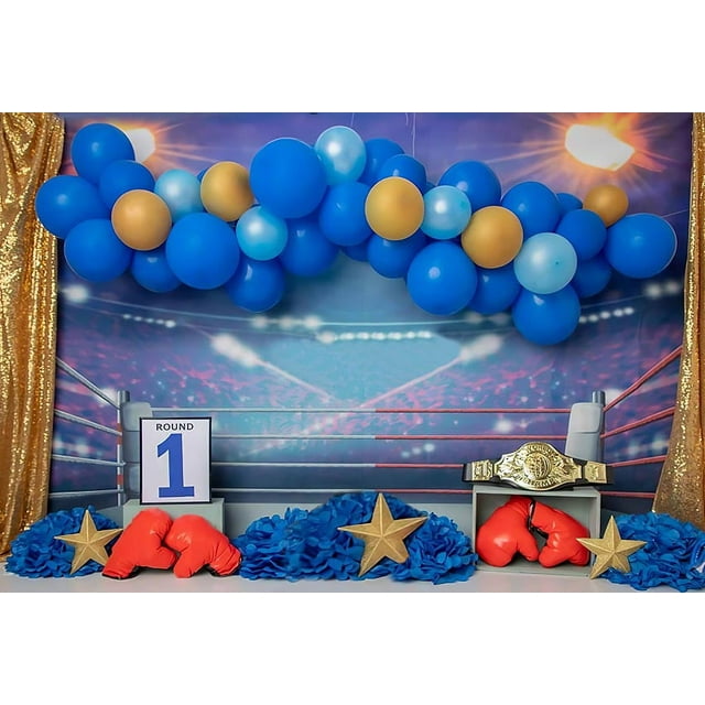 Boys 1st Birthday Party Cake Smash Balloons Kids Portrait ration Photo ...