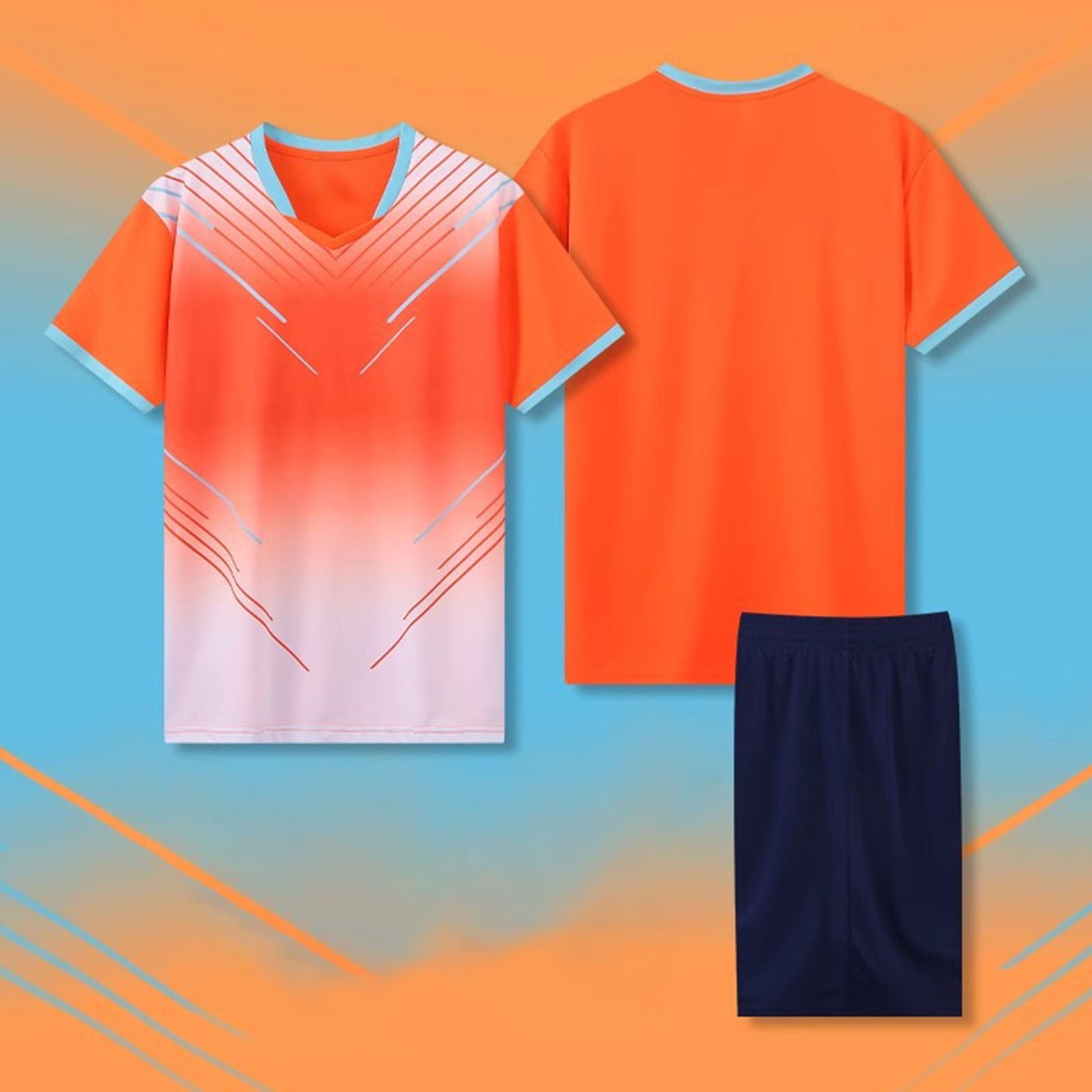 Boys 2 Piece Outfit Set Kids Summer Clothes T Shirt and Shorts Orange ...