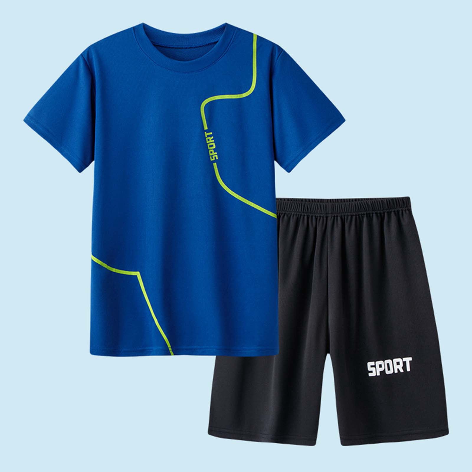 Boys 2 Piece Outfits Kids Boy Clothes Outfits Athletic Short-Sleeve ...