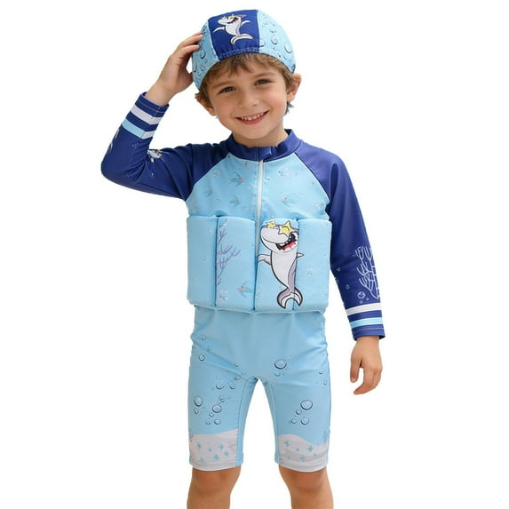 Boys 2 Piece Swimsuit UV 50+ Long Sleeve Graphic Print Rash Guard ...