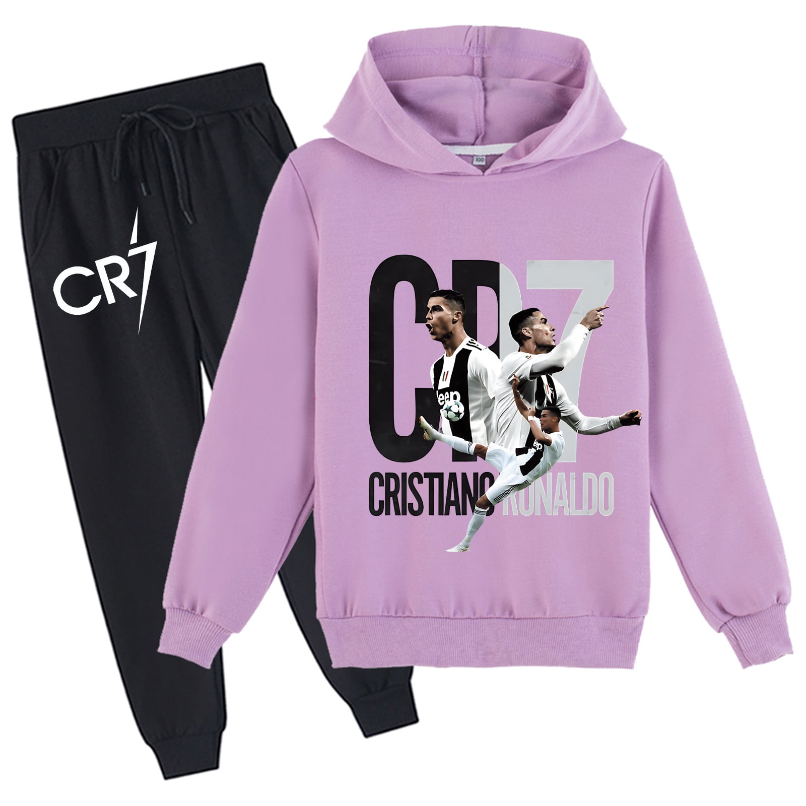 Boys 2 Piece Tracksuit Outfits-Cristiano Ronaldo Hoodies Graphic with ...