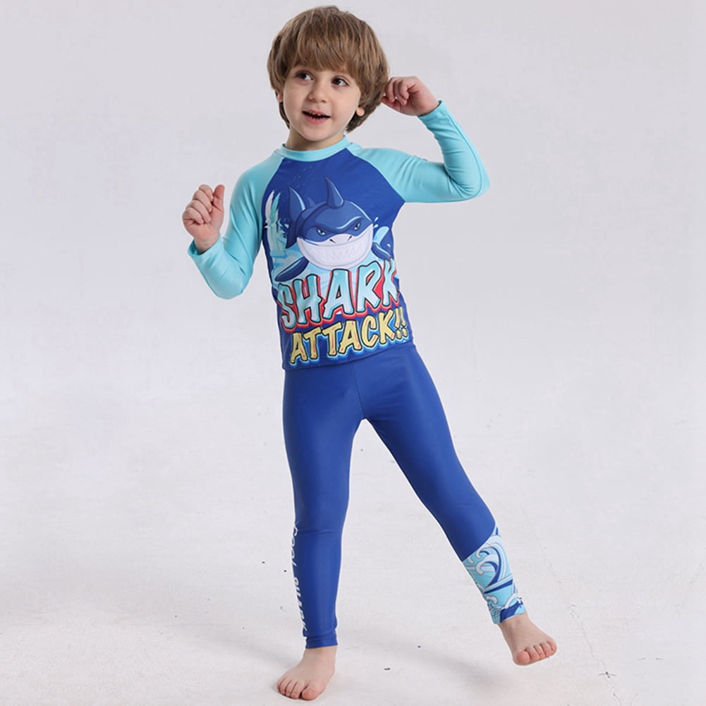 Boys 2 Piece Water Sports Sun Protection Rash Guard UPF 50+ Long ...