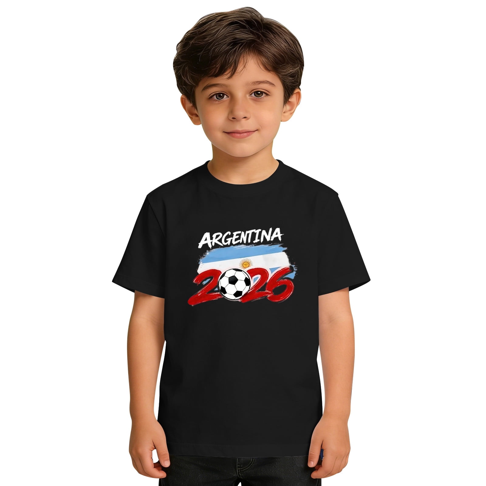 Boys’ 2026 Soccer Graphic T-Shirt, Kids Patriotic Football Tee ...