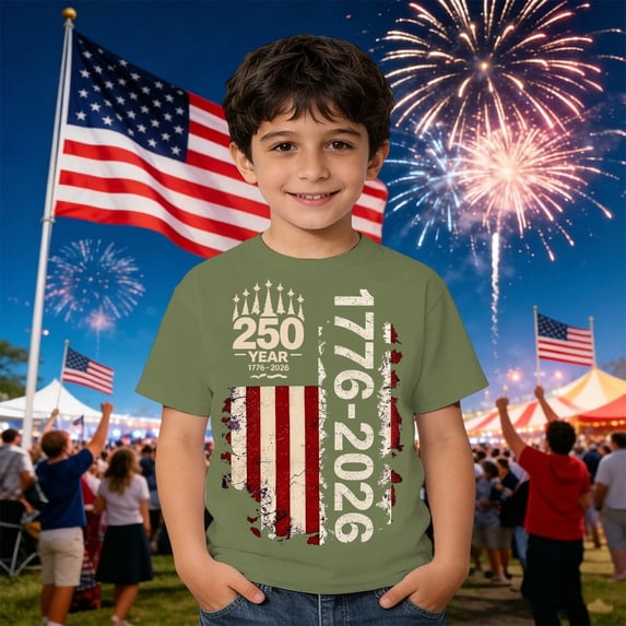 Boys 250 Anniversary USA Shirt 250 Years America Shirt Short Sleeve ...