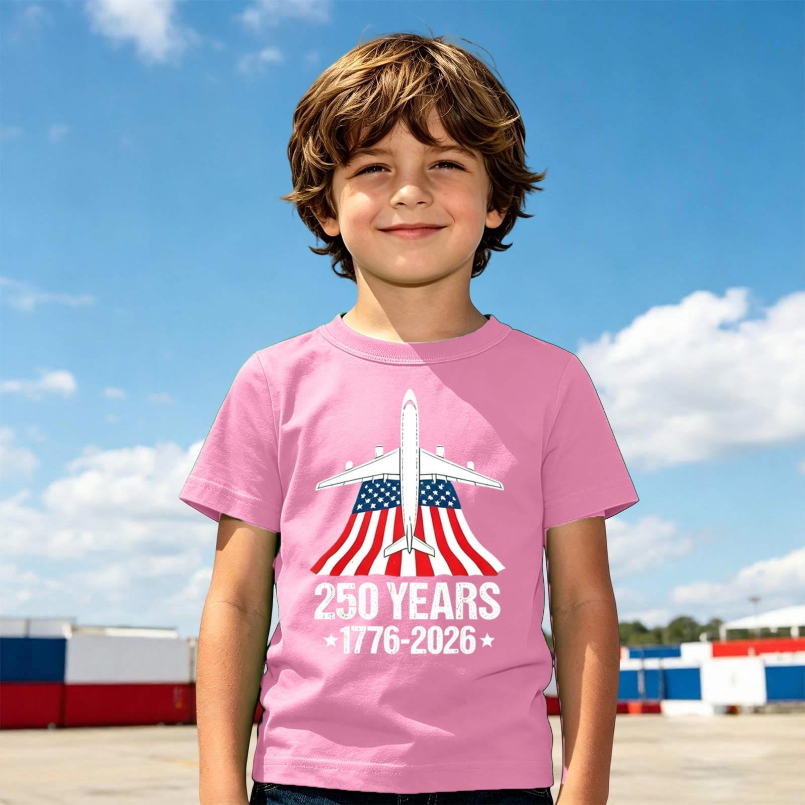 Boys 250 Anniversary USA Shirt 4th of July American Flag Patriotic ...