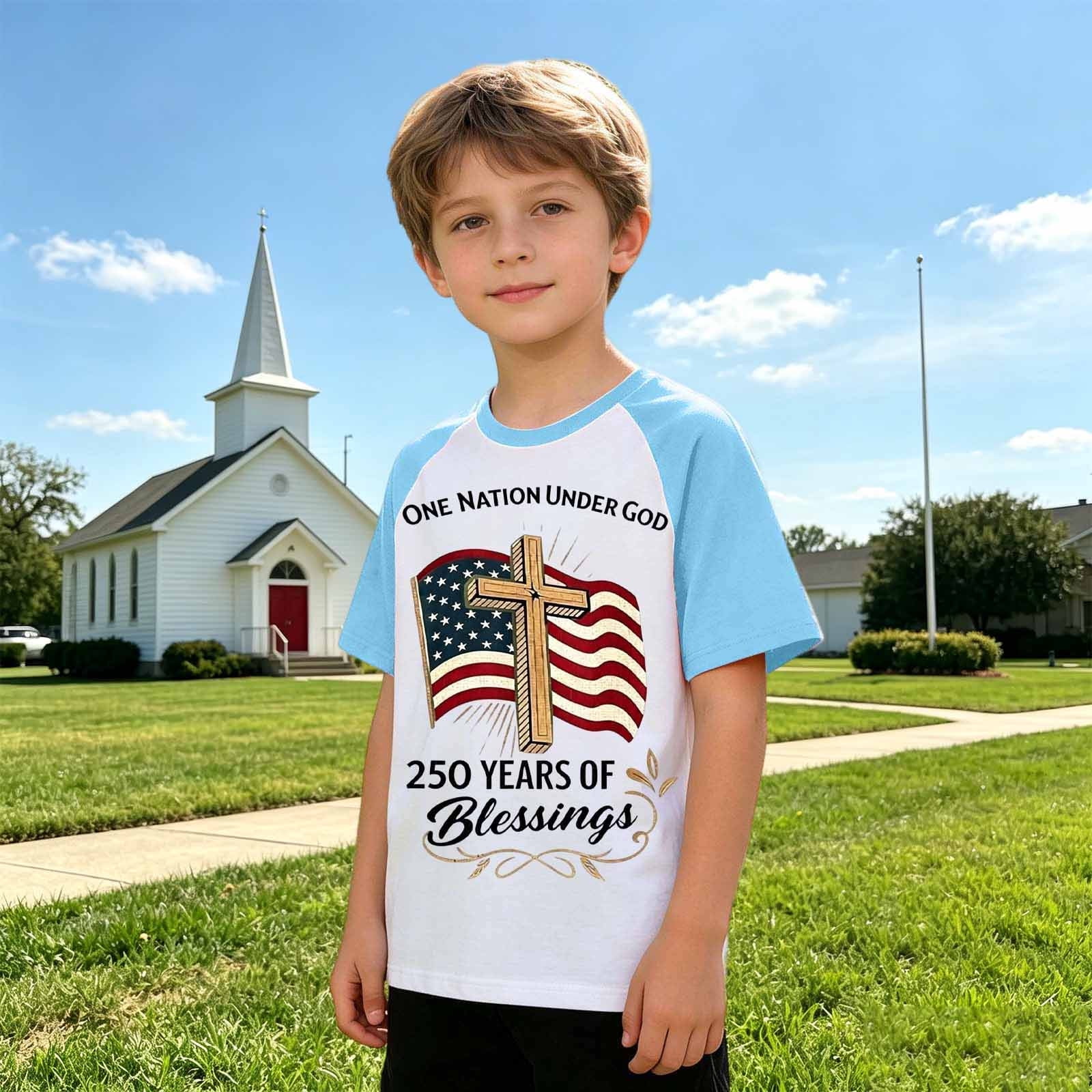Boys 250 Anniversary USA Shirt Celebration Patriotic Flag 1776-2026 ...