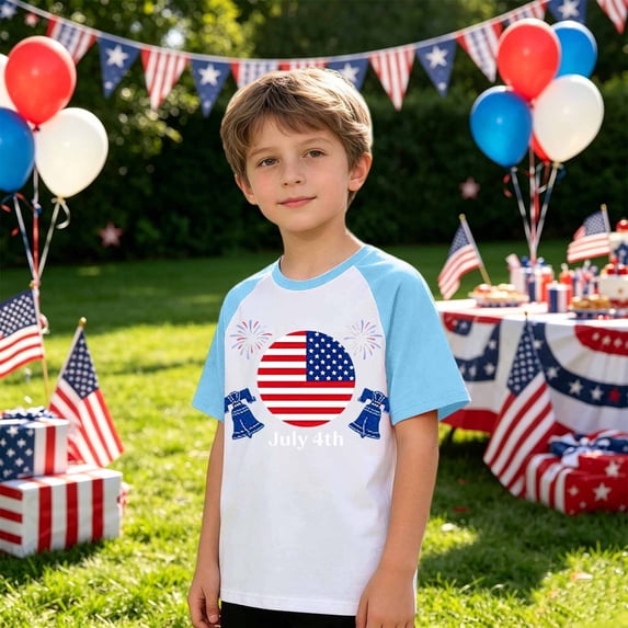 Boys 250 Anniversary USA Shirt Celebration Patriotic Flag 1776-2026 ...