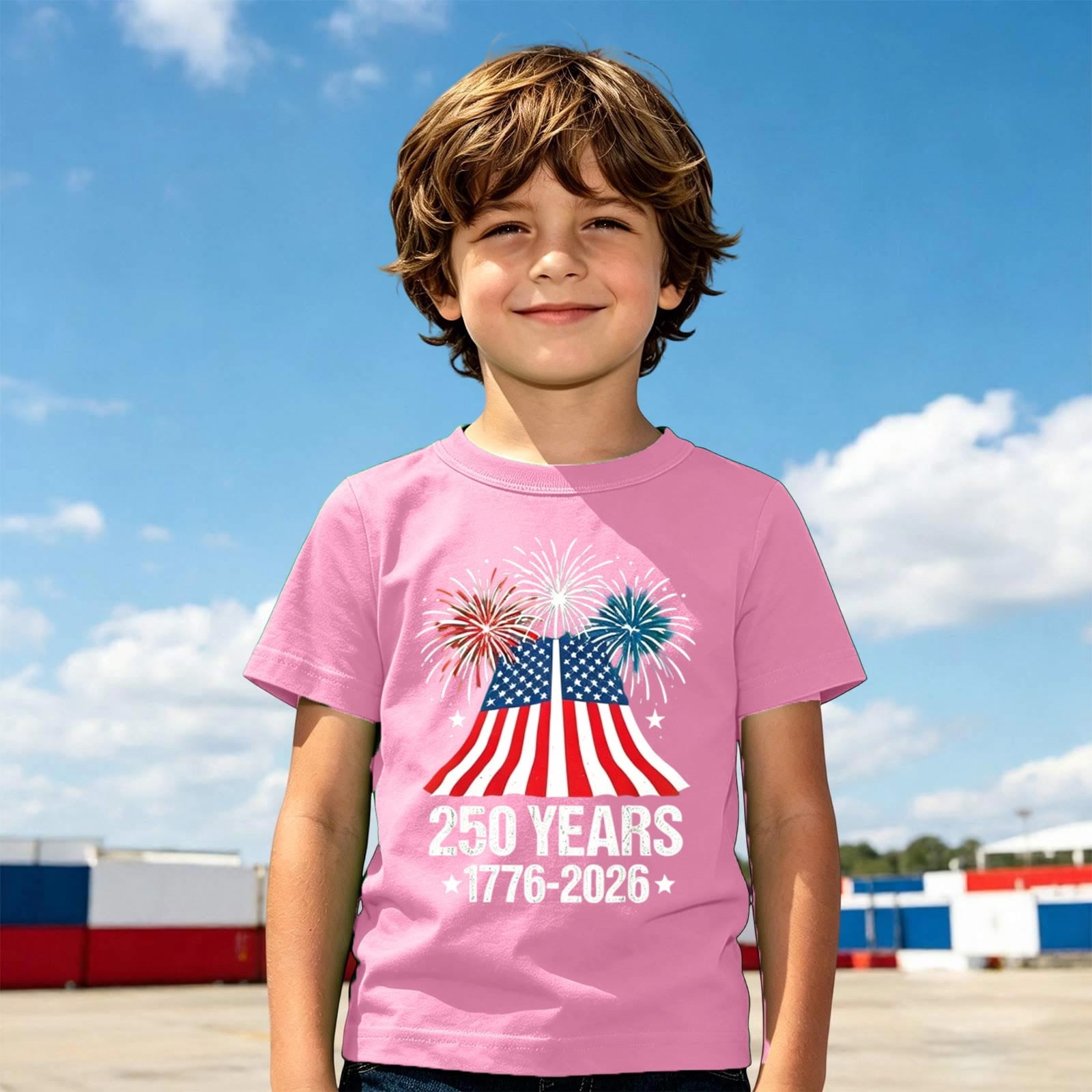 Boys 250 Anniversary USA Shirt Celebration Patriotic Flag 1776-2026 ...