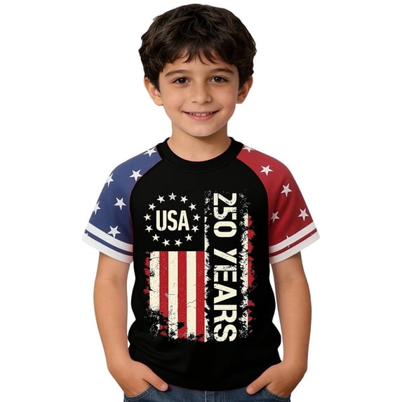 Boys 250 Years 1776-2026 T-shirt, American Eagle Flag Shirt, 250th ...