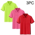 Boys 3 Pack Outfit Basic Short Sleeve Collared Shirt Multipack Set Soft ...