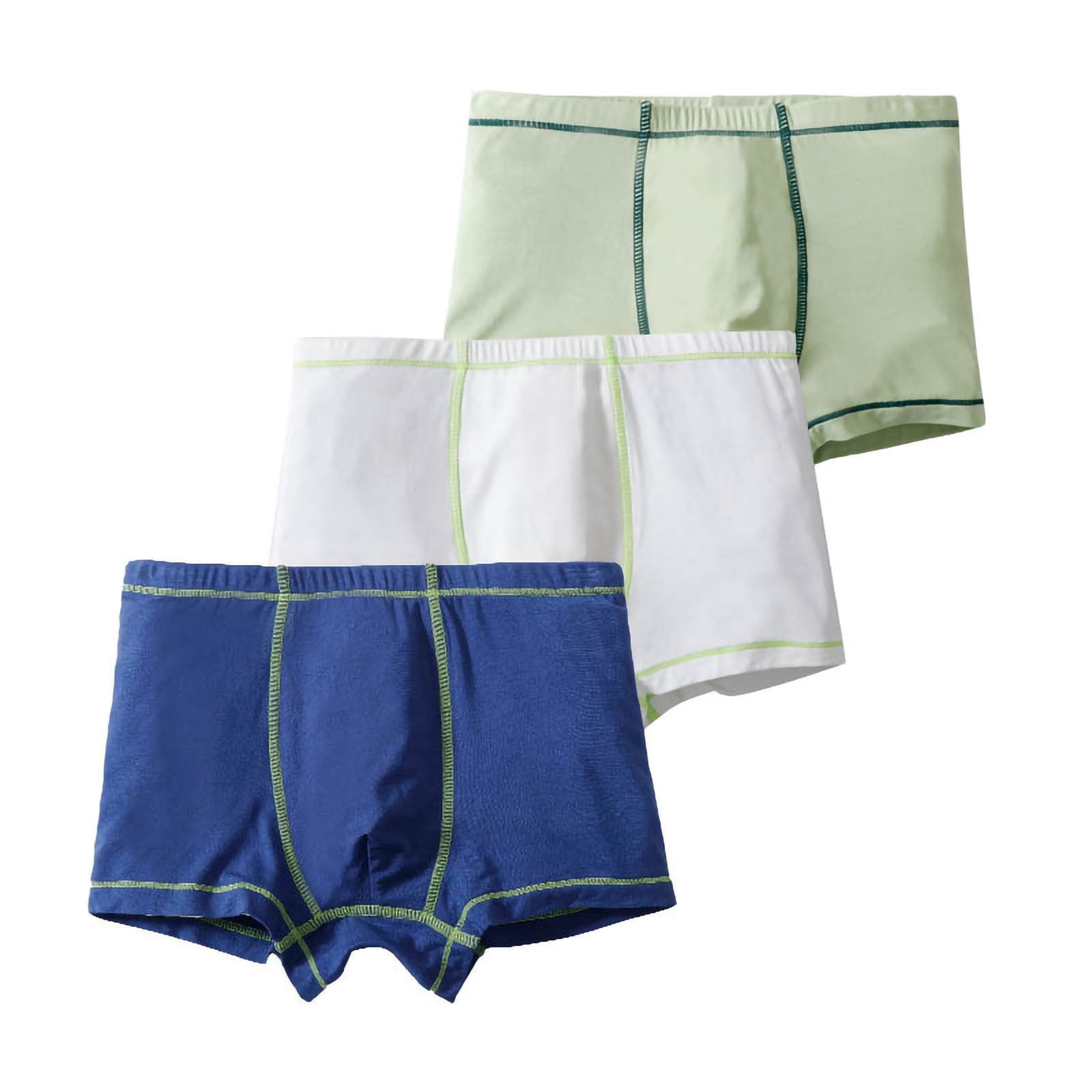 Boys' 3-Pack Solid Color Boxer Briefs, Soft and Breathable Kids ...